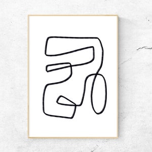 Abstract Line No. 7 | One Line Drawing | Printable Wall Art | Digital ...