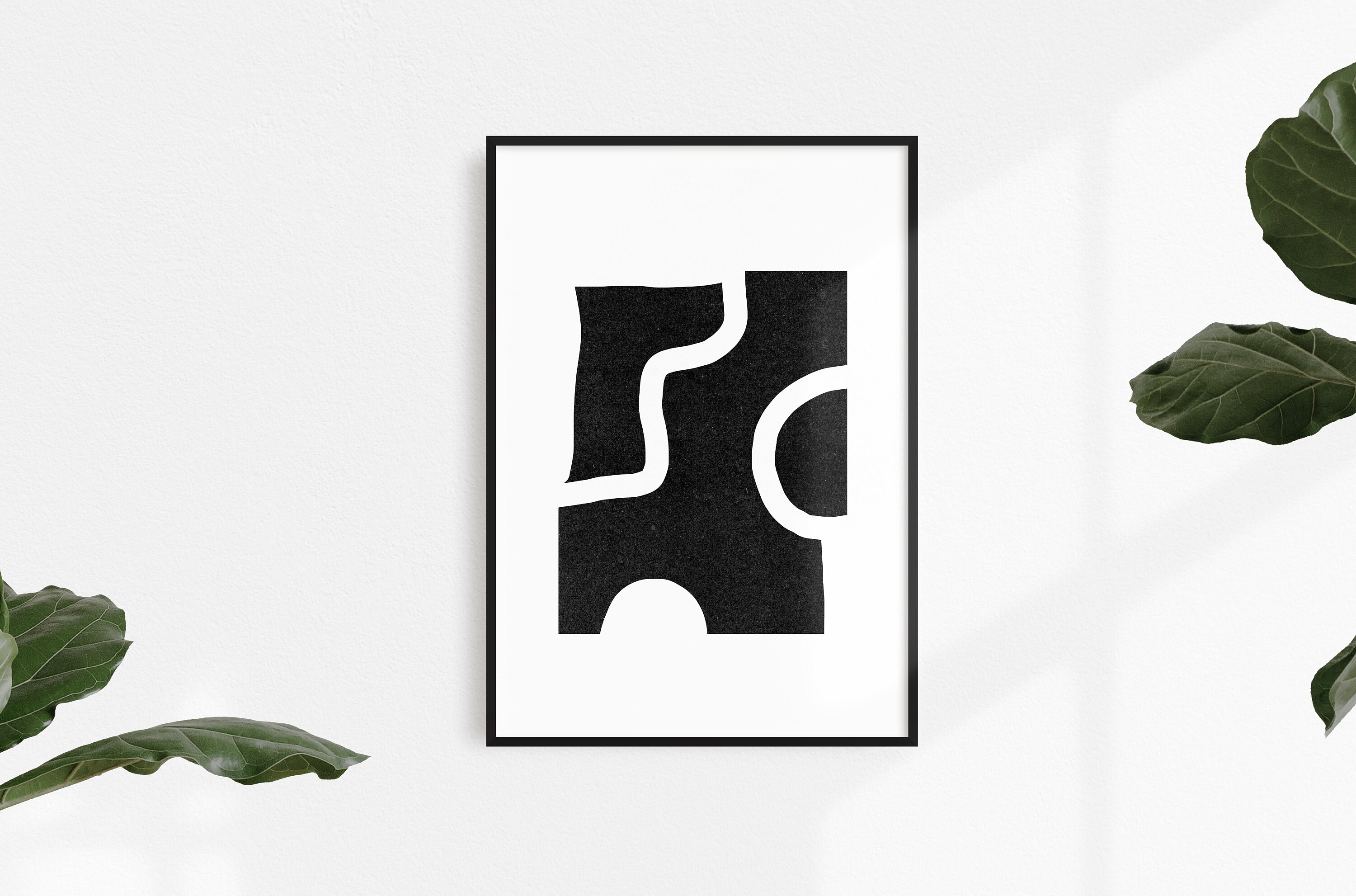 ABSTRACT SHAPES Abstract Art Print Printable Art Digital Download Black ...