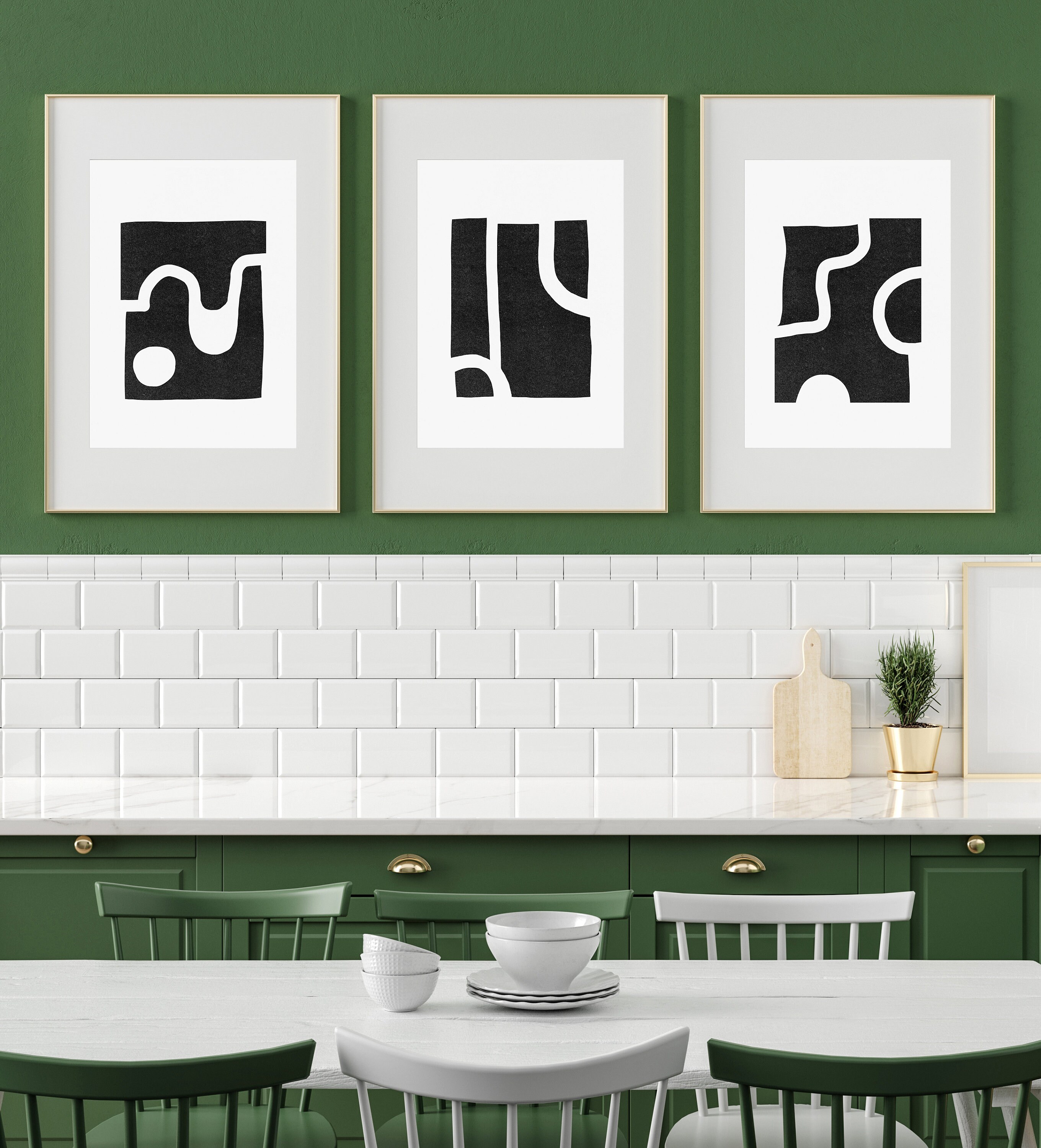 ABSTRACT SHAPES Abstract Art Print Printable Art Digital Download Black ...