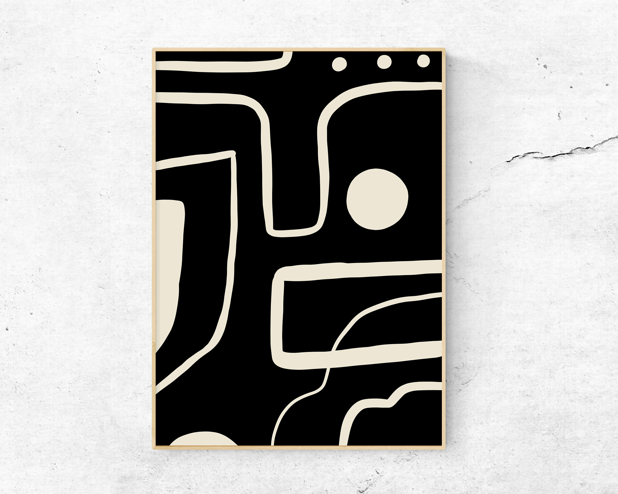 ATACAMA Abstract Art Print Drawing Modern Art Black and | Etsy