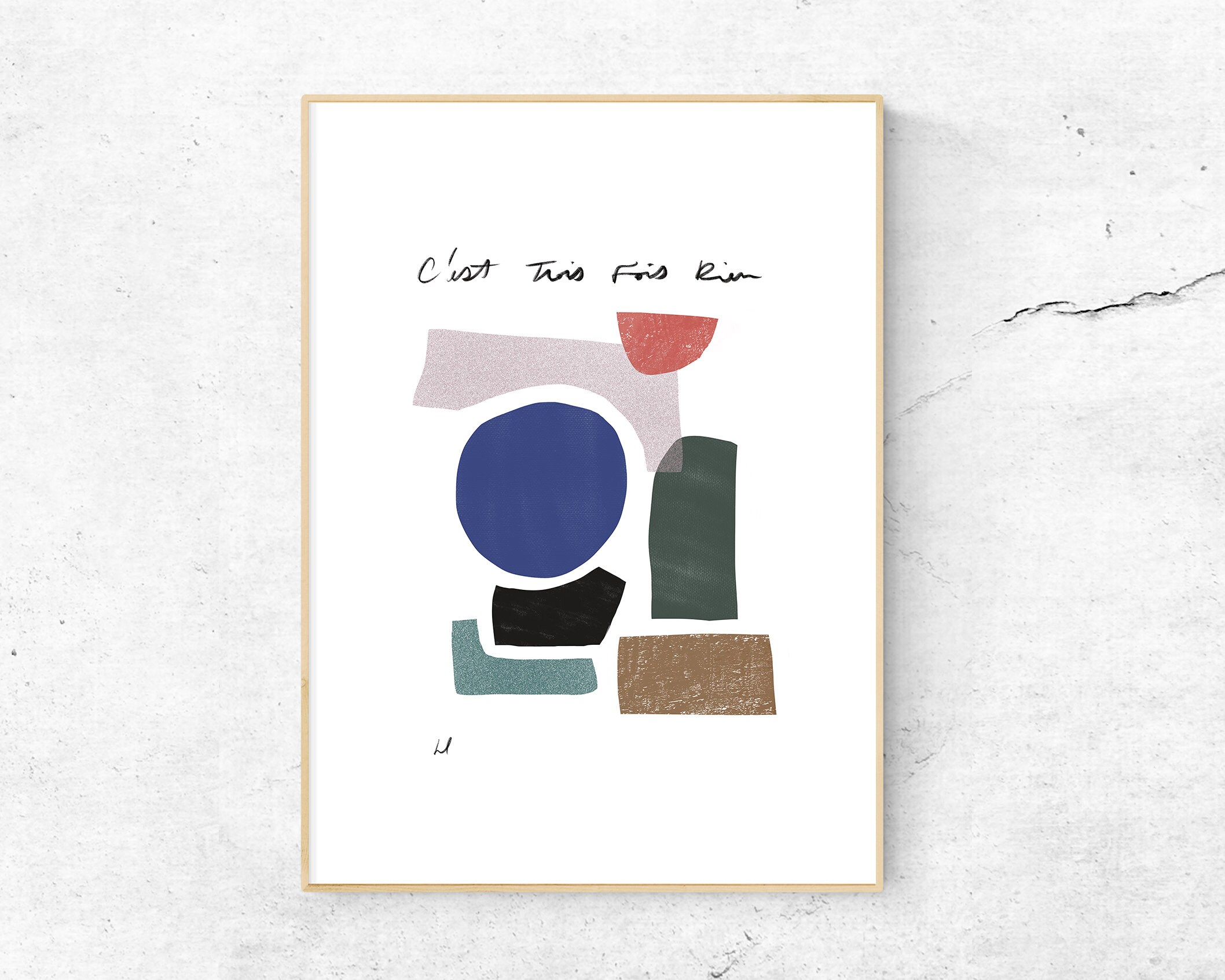 TROIS FOIS RIEN Printable Poster Digital Download Abstract Art Modern ...