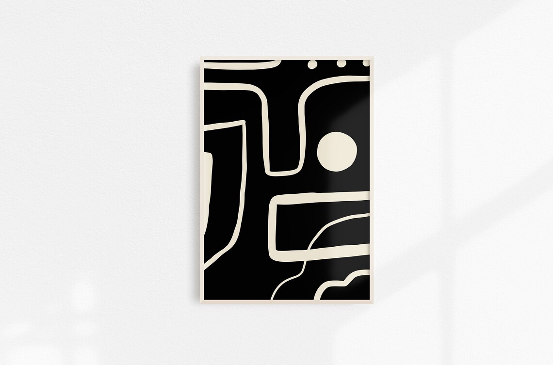 ATACAMA Abstract Art Print Drawing Modern Art Black and - Etsy