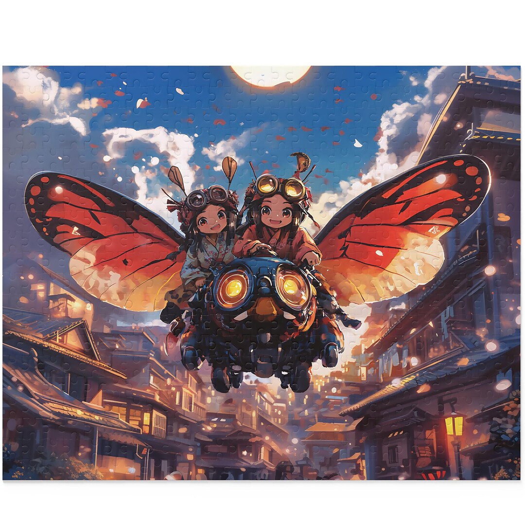 Mecha Mothra With Riding Priestesses Jigsaw Puzzle – Kaiju Art Gift ...