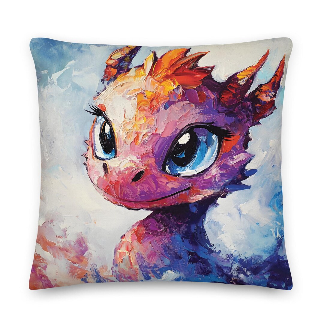 Kawaii Dragon Accent Pillow - Cute Dragon Pillow Gift for Dragon Lovers ...