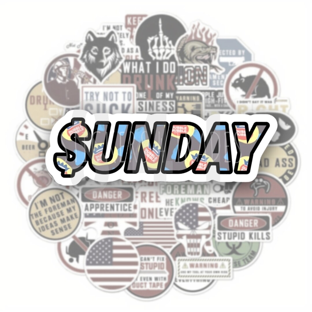 Sunday Union Hard Hat Sticker Double Time Overtime Decal Blue Collar ...