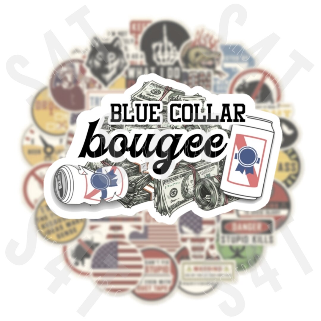 Blue Collar Bougee Hard Hat Sticker Decal Waterproof Gift for Husband ...
