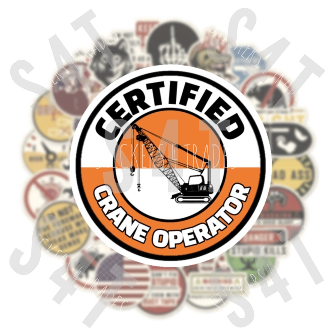 Certified Crane Operator Hard Hat Sticker Construction Decal Vinyl ...