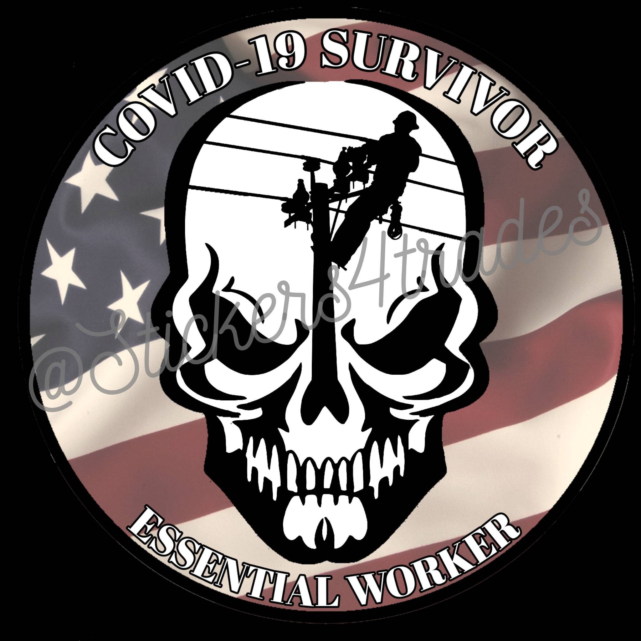 Lineman Skull Hard Hat Sticker Essential American Flag - Etsy