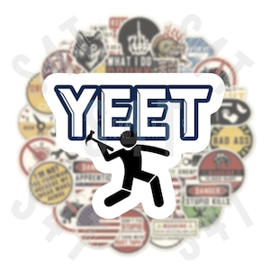 Yeet Hammer Throw Hard Hat Sticker Vinyl Decal Construction Union ...