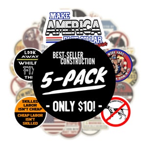 Blue Collar Construction Sticker Bundle Hard Hat Decals Tradesman Badge ...