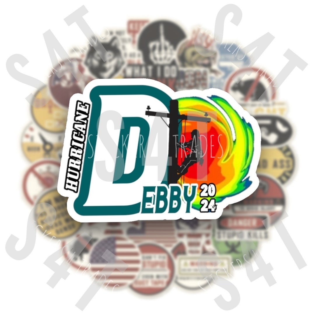 2024 Hurricane Debby Lineman Hard Hat Sticker Southeast Tropical Storm ...