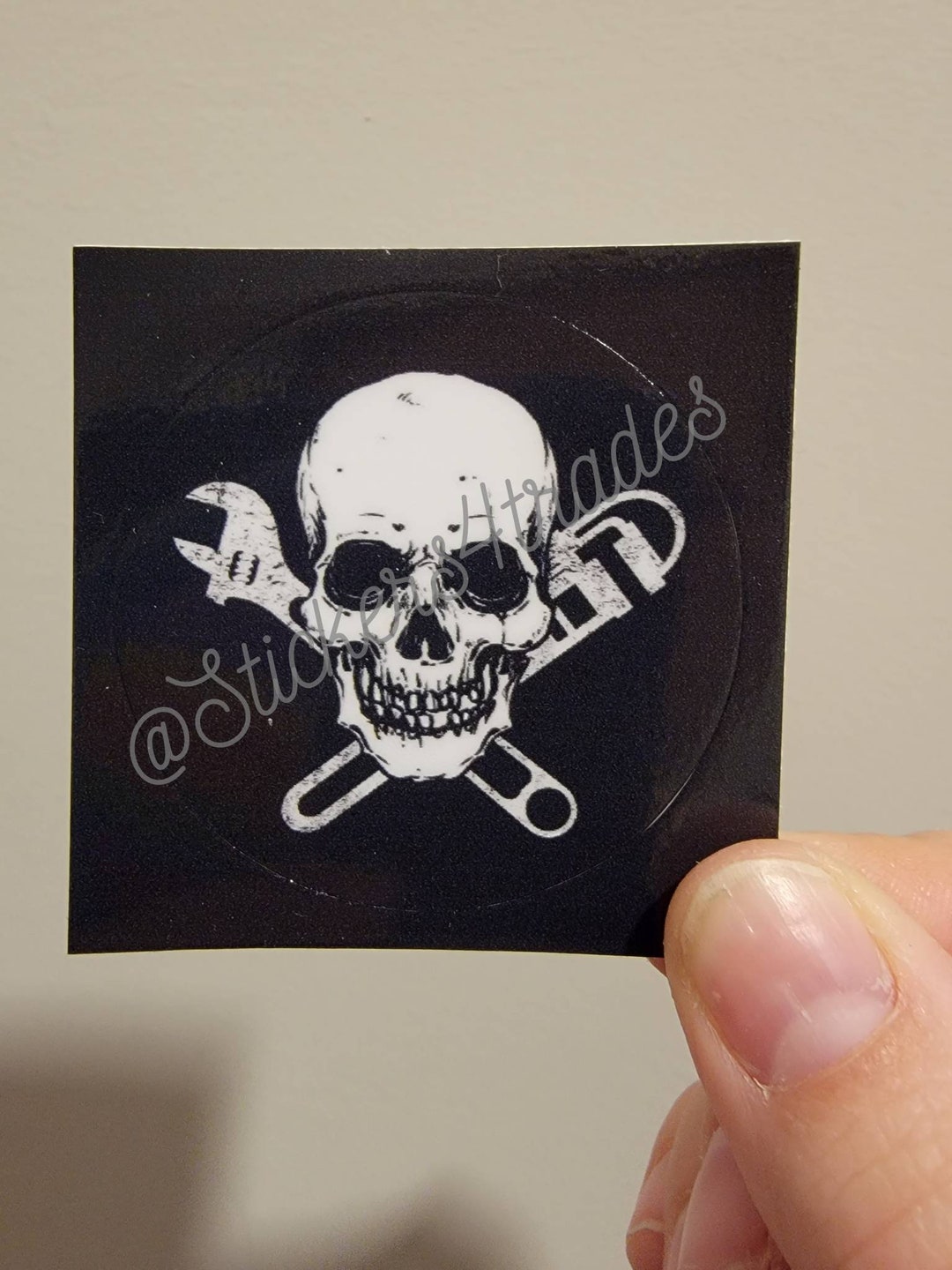 Pipefitter Plumber Skull Hard Hat Waterproof Vinyl Sticker Decal Blue ...