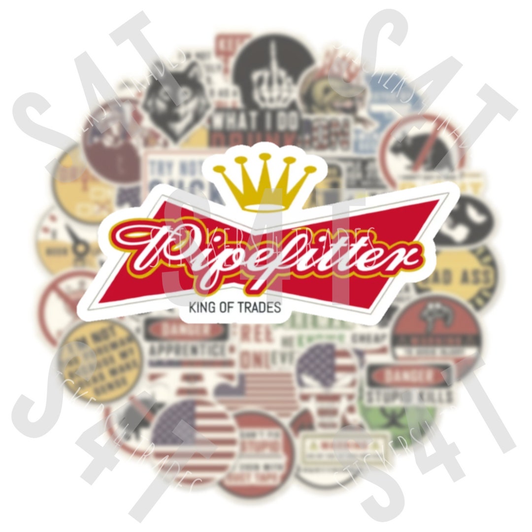 Pipefitter Fitter Beer Hard Hat Sticker Gift for Husband Boyfriend Crew ...