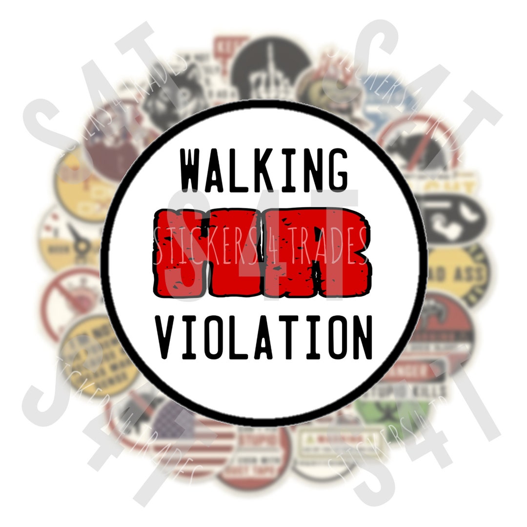 Walking HR Violation Hard Hat Sticker Construction Jobsite Welder ...