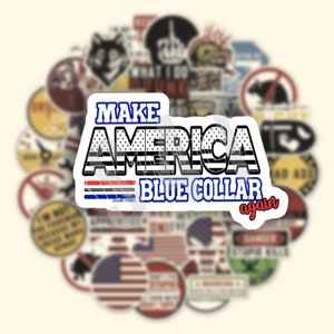 Blue Collar Construction Sticker Bundle Hard Hat Decals Tradesman Badge ...