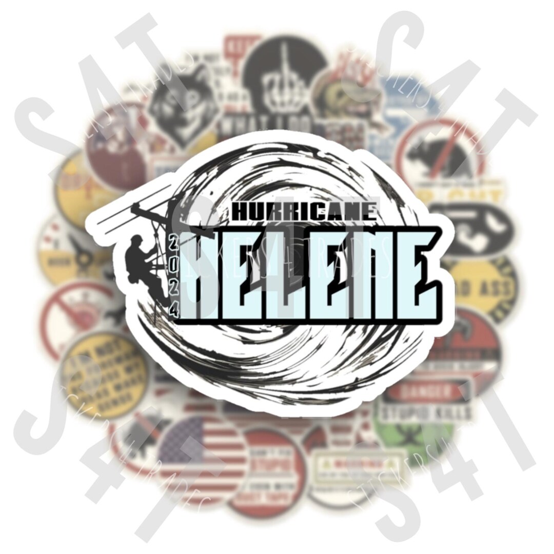 2024 Hurricane Helene Lineman Hard Hat Sticker Tropical Storm Florida ...