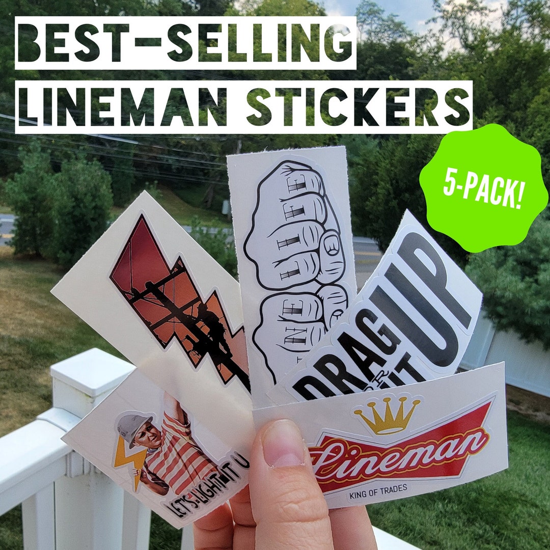 Lineman Sticker Bundle Hard Hat Decals Blue Collar Badge Made in the ...