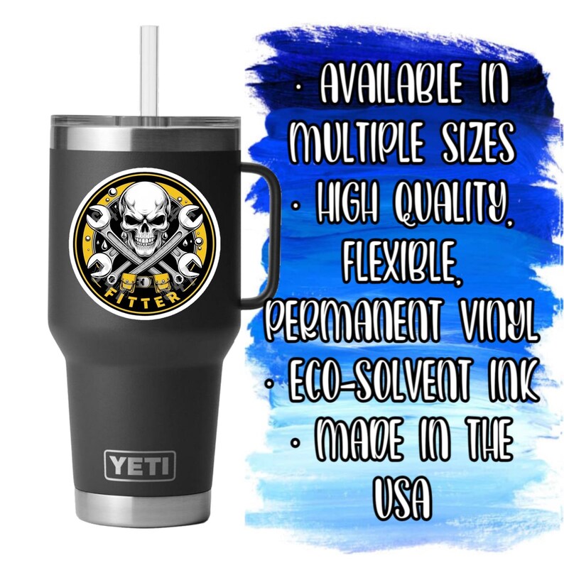 Pipe FITTER Skull Hard Hat Sticker Wrench Decal Waterproof Vinyl Gift ...