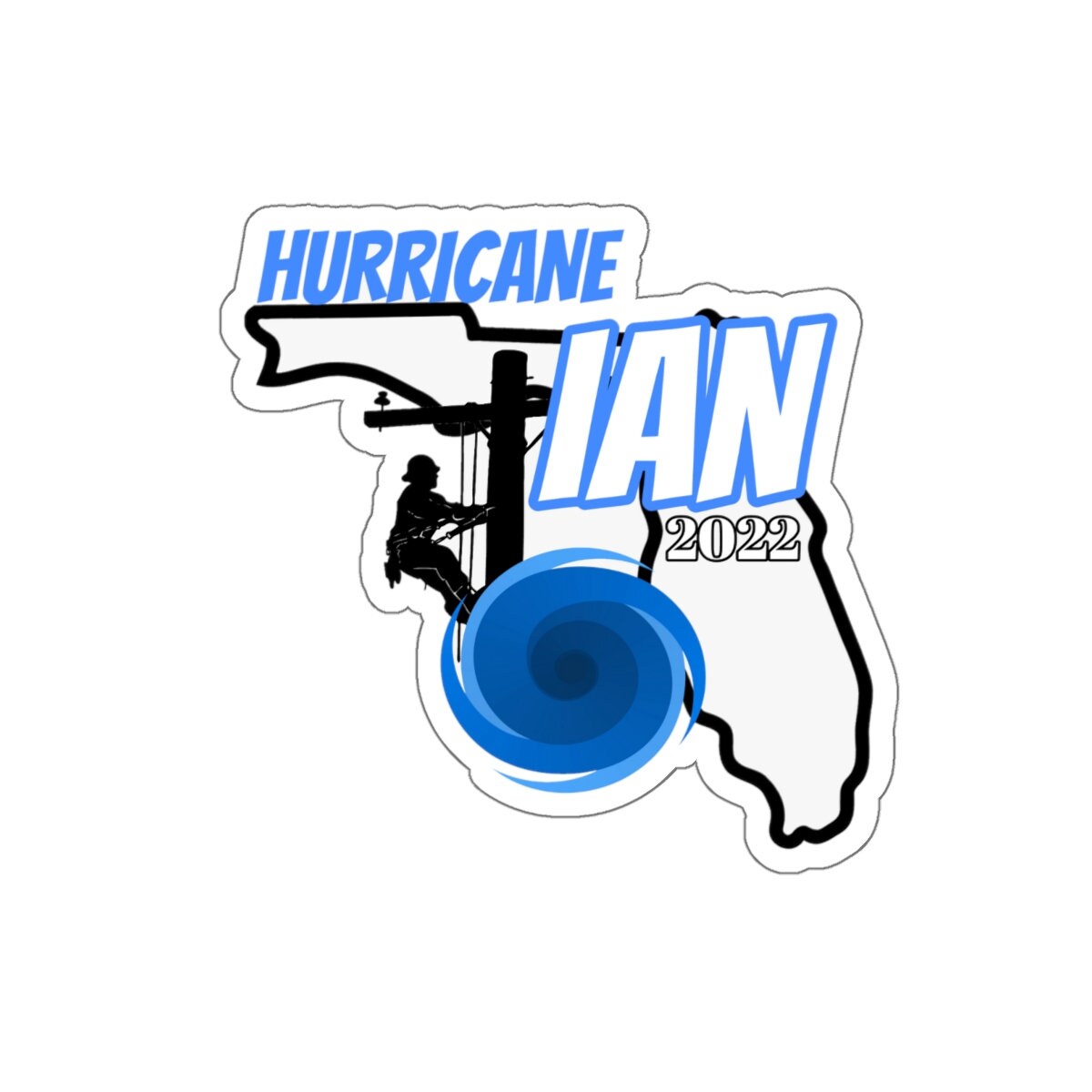 2022 Hurricane IAN Lineman Hard Hat Waterproof Sticker - Etsy