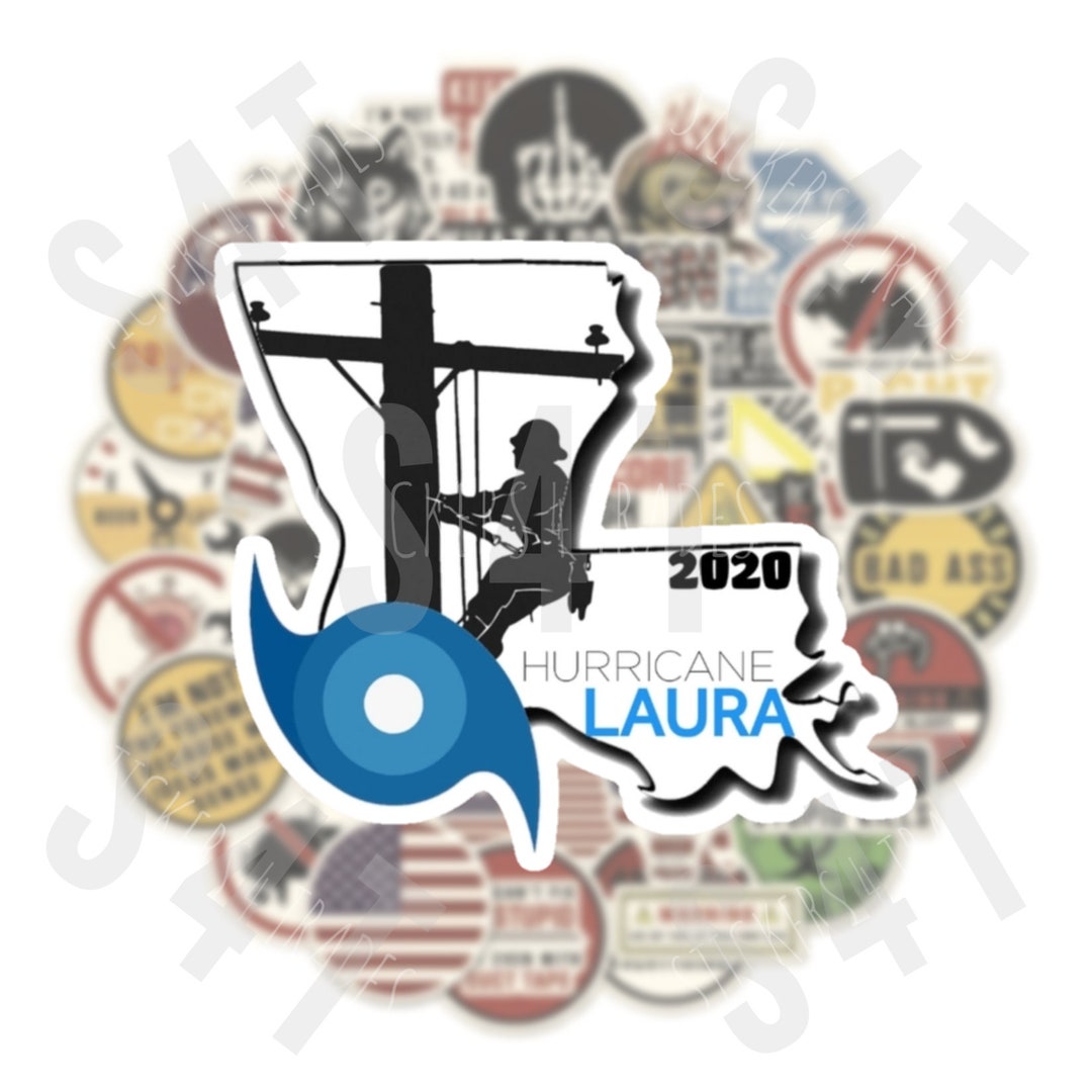 2020 Hurricane Laura Lineman Hard Hat Sticker Gift for Husband ...