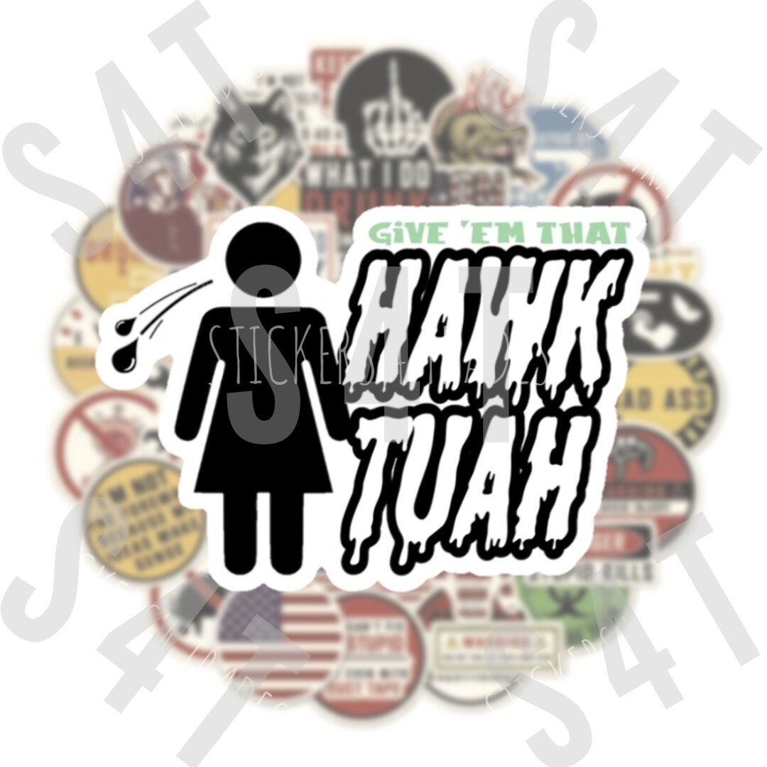 HAWK TUAH Viral Icon Hard Hat Sticker Gift for Husband Boyfriend Crew ...