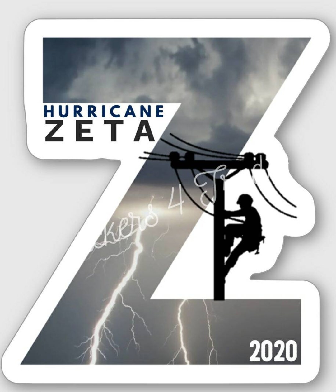 2020 Lineman Hurricane Zeta Hard Hat Sticker for Lunch Box, Badge ...