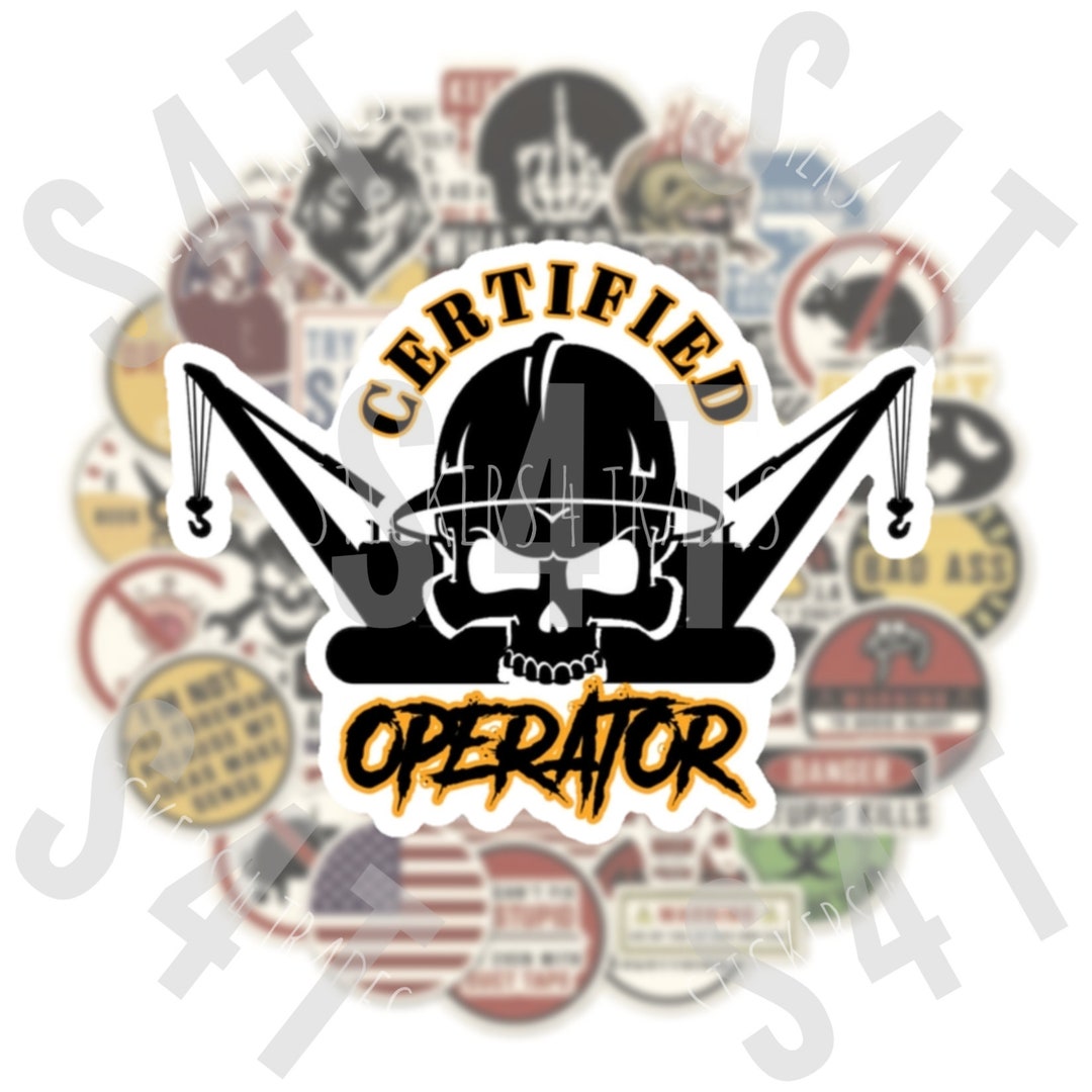 Operator Skull Hard Hat Sticker Gift for Husband Boyfriend Crew ...
