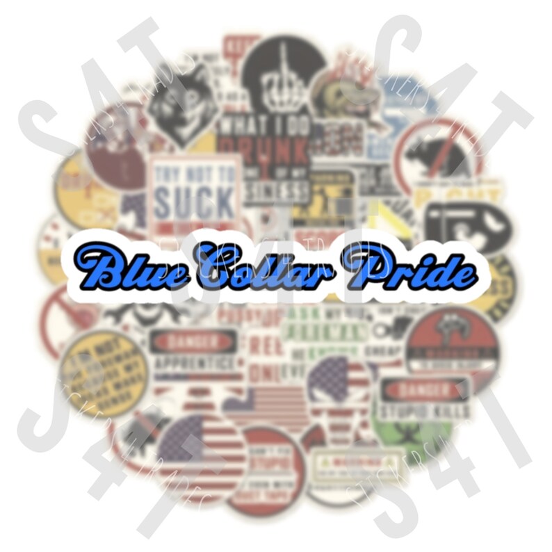 Blue Collar Pride Hard Hat Sticker Gift for Husband Boyfriend Crew ...