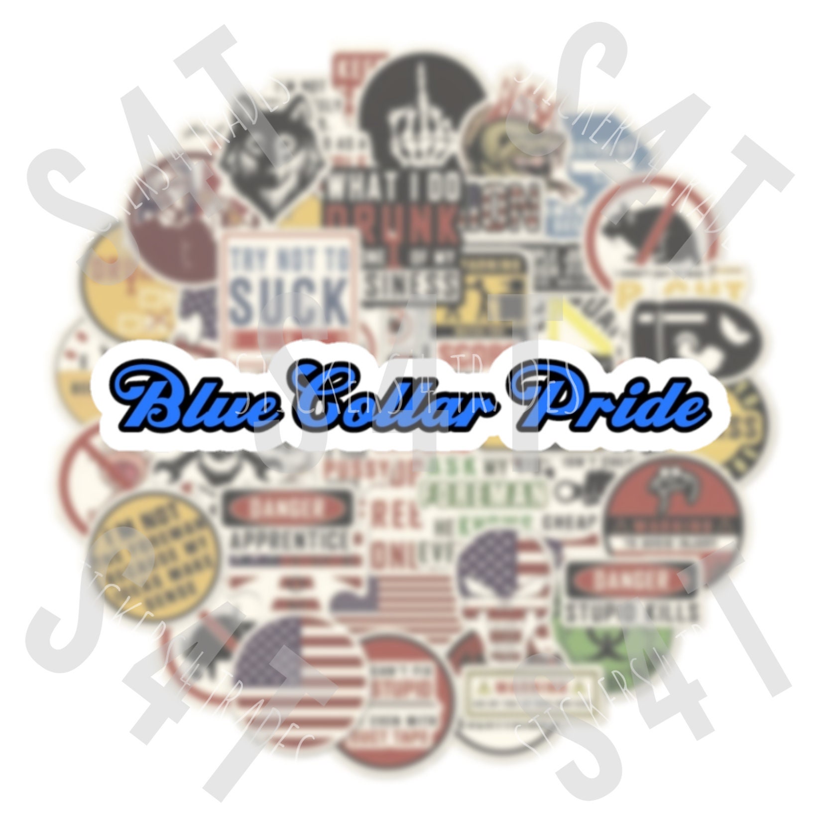 Blue Collar Pride Hard Hat Sticker Gift for Husband Boyfriend Crew ...