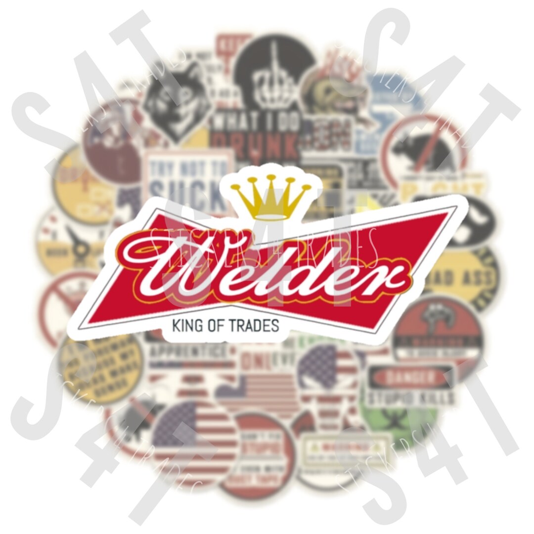 Welder Beer Hard Hat Sticker Gift for Husband Boyfriend Crew King of ...
