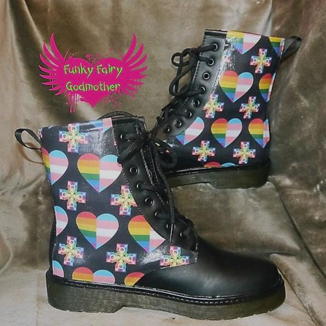 Unisex LGBTQ Pride Custom Fabric Boots - Etsy
