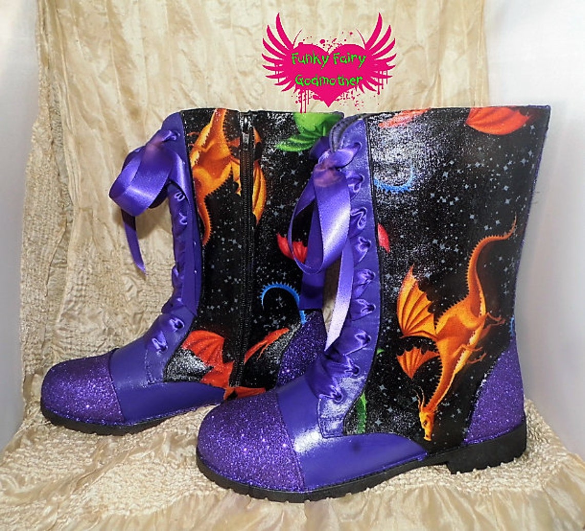Sparkling Fantasy Boots Dragon Boots - Etsy UK