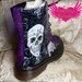 Dm Style Boots With Black and White Skull Fabric and Custom Colour ...