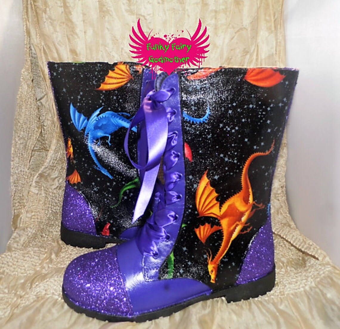 Sparkling Fantasy Boots Dragon Boots - Etsy UK
