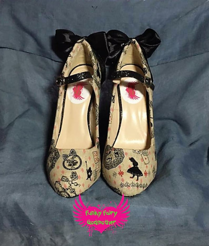 Alice in Wonderland Inspired Fabric Covered High Heels - Etsy