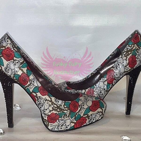 Red Rose Shoes - Etsy