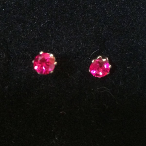 Lab Created Ruby Earring - Etsy