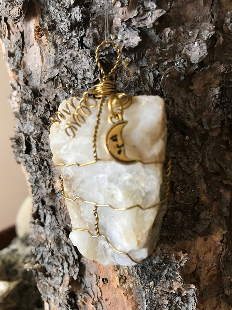 Large Quartz Crystal Pendant - Etsy