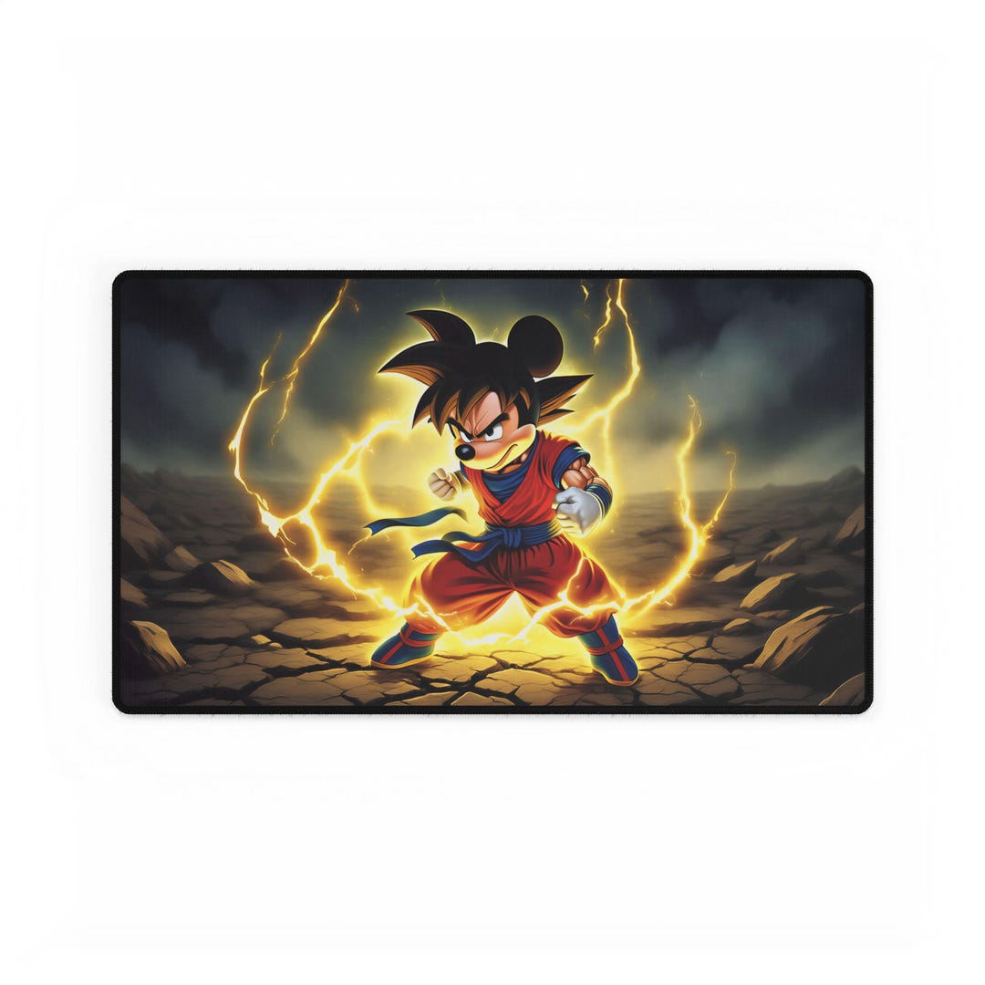 Mickey Mouse Inspired as Goku Desk Mat | DBZ Crossover Gaming Mouse Pad ...