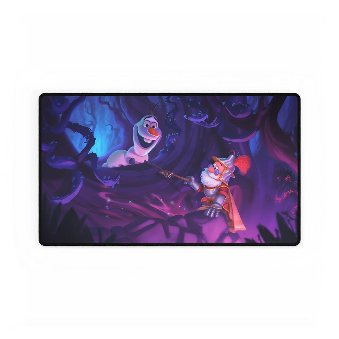Lorcana Inspired Olaf & Doc Desk Mat | Fantasy TCG Playmat - Etsy