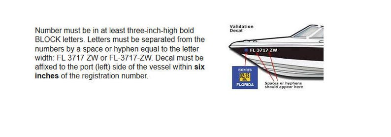 Registration Numbers Letters Custom Decal for Boat Jet Ski - Etsy