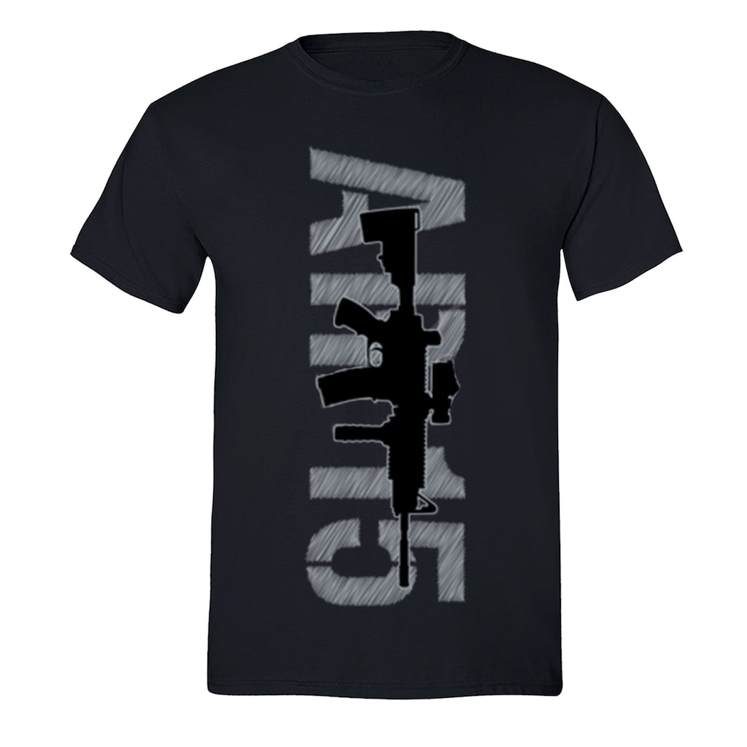 Men's AR-15 Assault Rifle T-shirt, 2nd Amendment Pro Gun Military AR ...