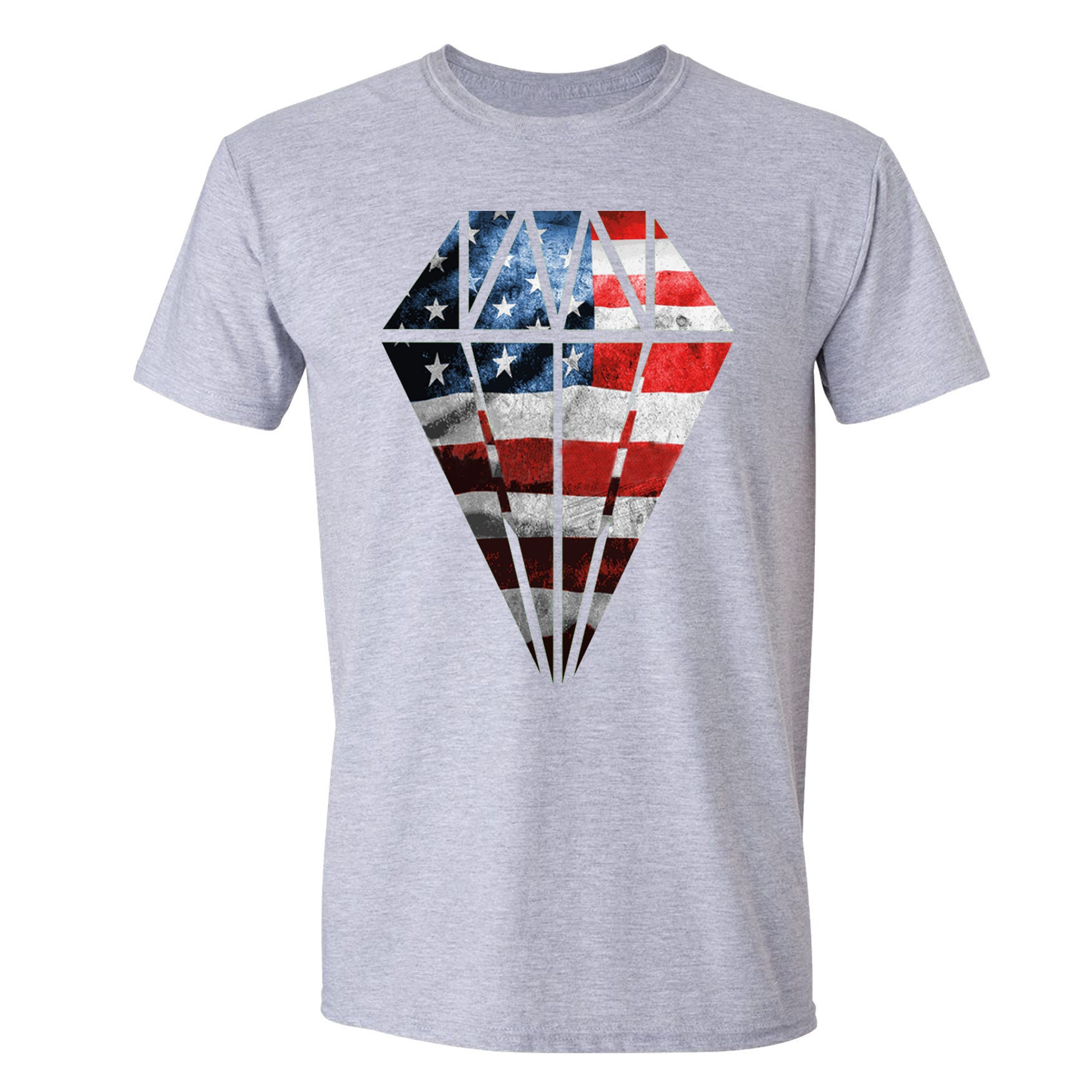 Men's American Flag Distressed Diamond 4th of July USA Pride Shirt USA ...
