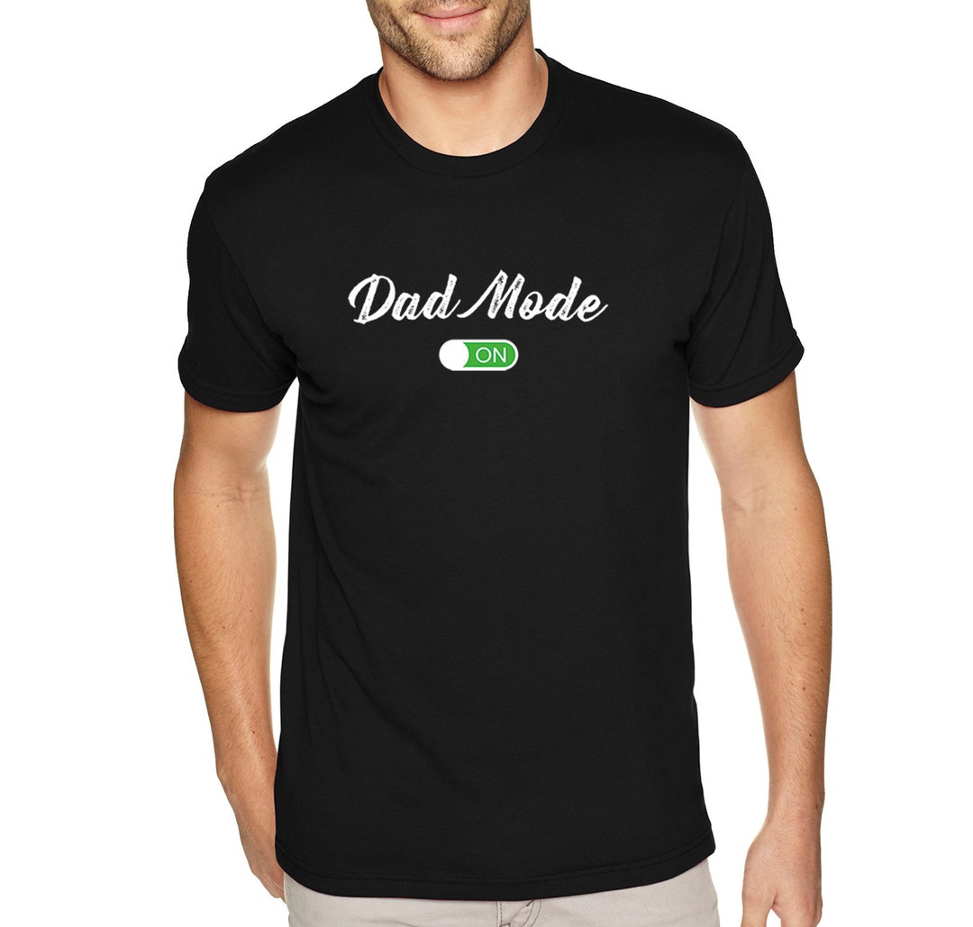 Men's Dad Mode on Father's Day Crewneck Short Sleeve T-shirt Funny ...