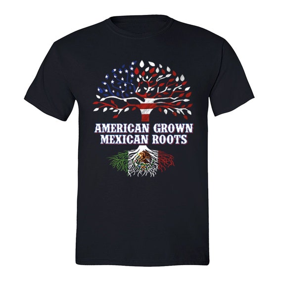 Men's American Grown Mexican Roots T-shirt USA Flag - Etsy