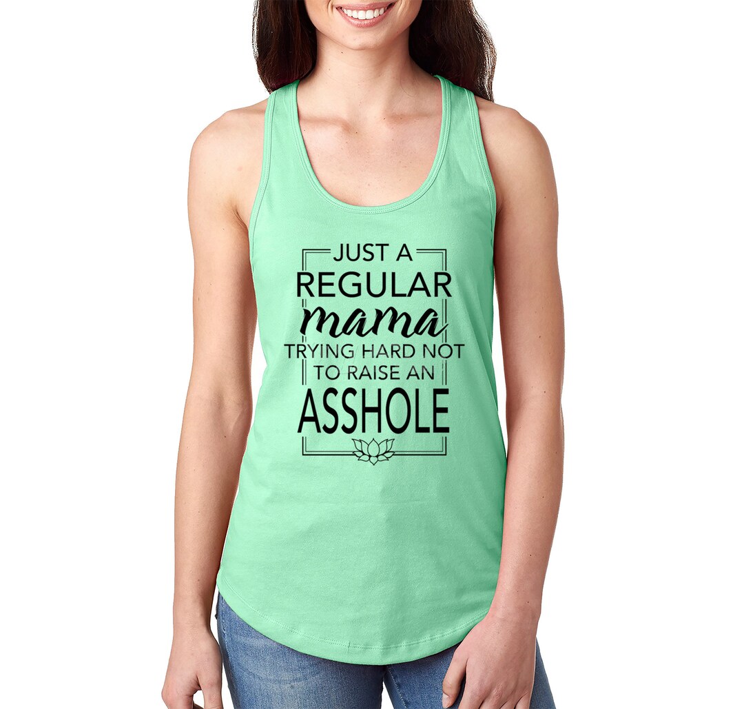 Women's Just a Regular Mom Funny Mother's Day Racer-back Tank-top ...