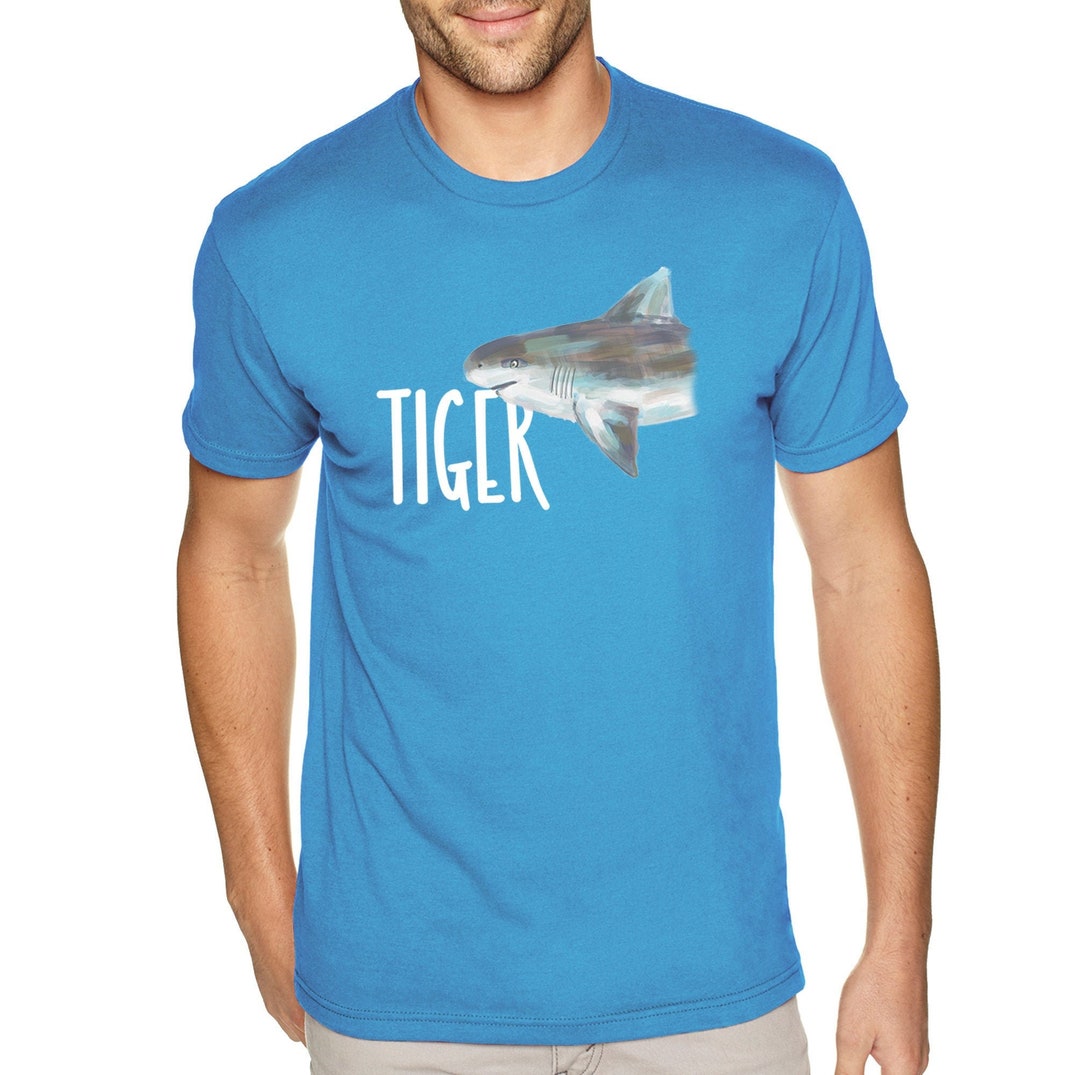 Men's Tiger Shark T-shirt, Beach Ocean Jaws Scuba Diving Shirt, Cruise ...