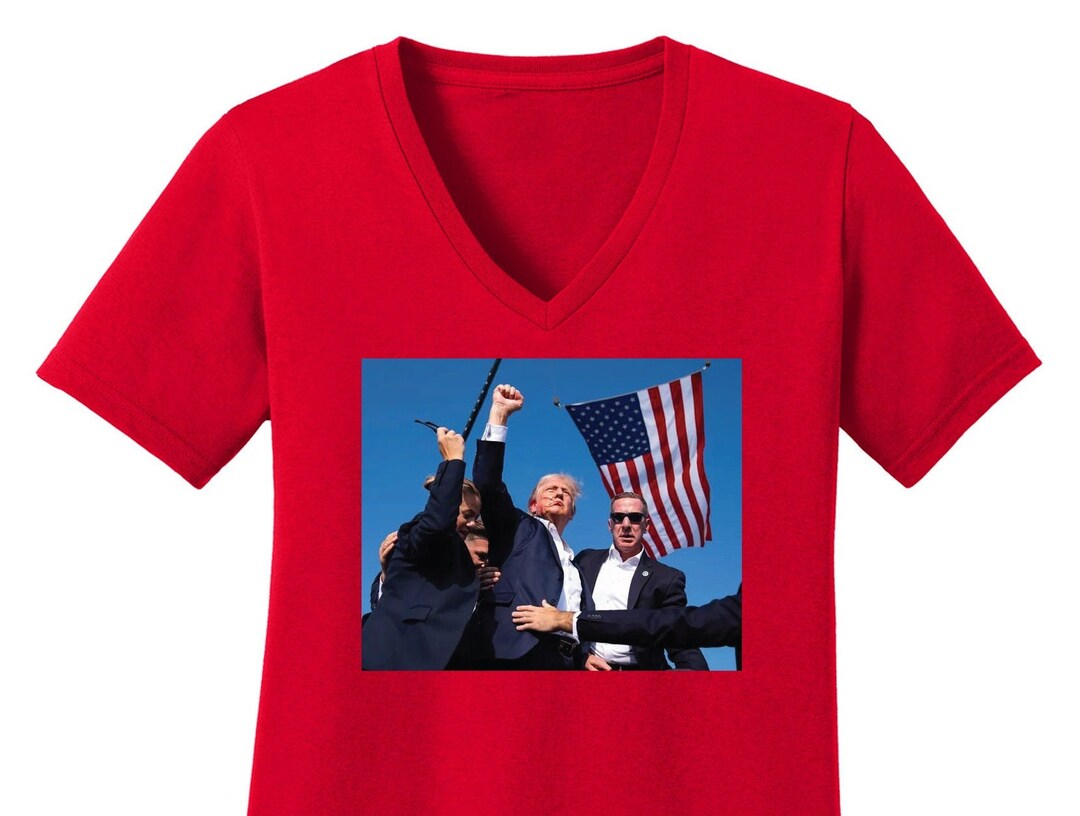 Women's Trump 2024 V-neck T-shirt, Presidential Election MAGA American ...