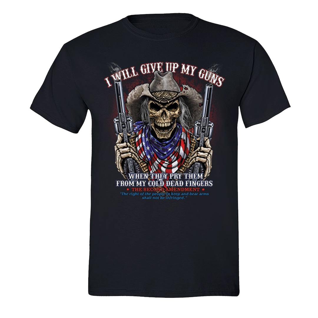 Men's Give up My Guns T-shirt, 2nd Amendment Skeleton American Shirt ...