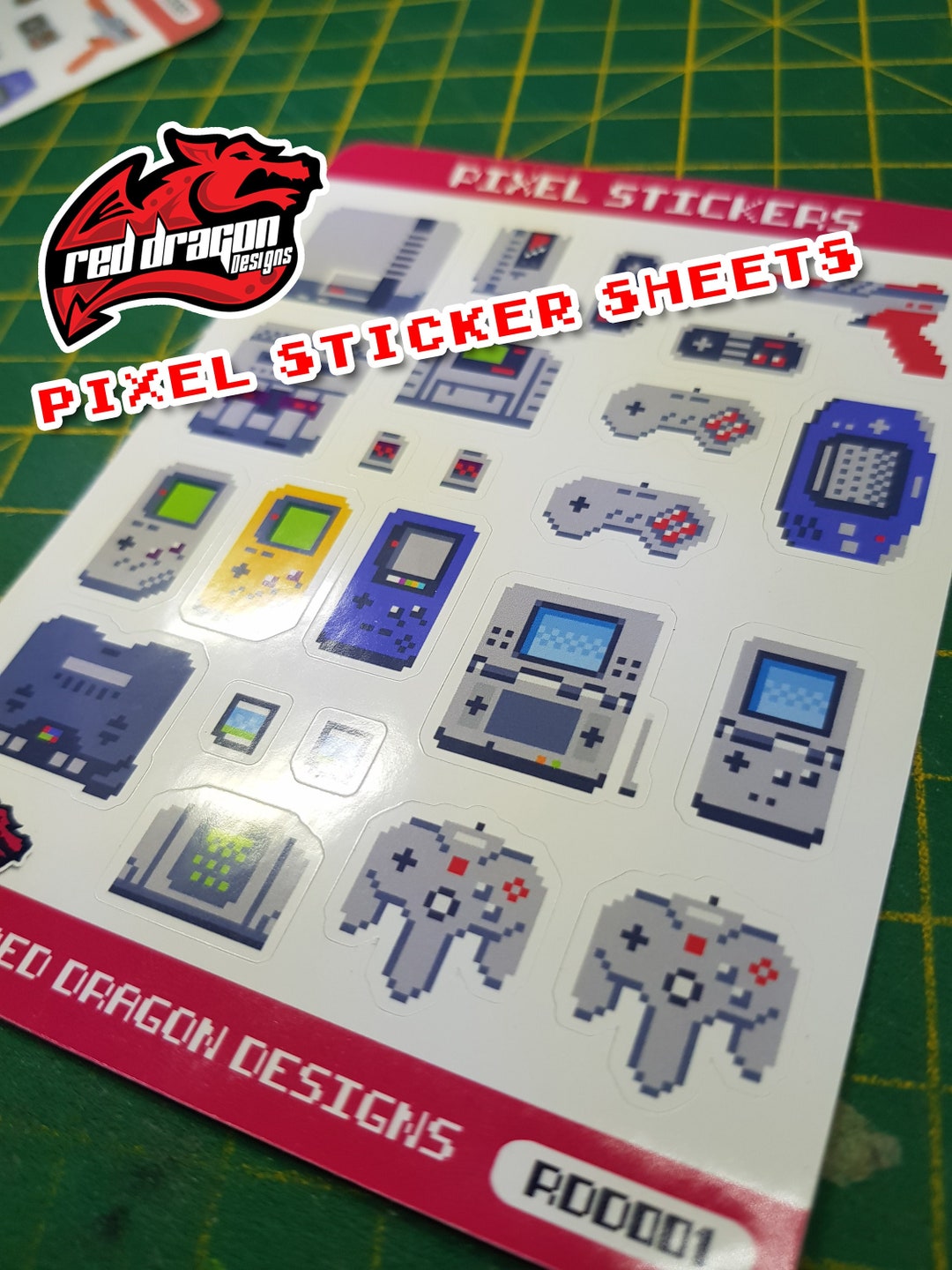 Retro Videogame Pixel Sticker Sheet - Retro Consoles, Handheld - Etsy